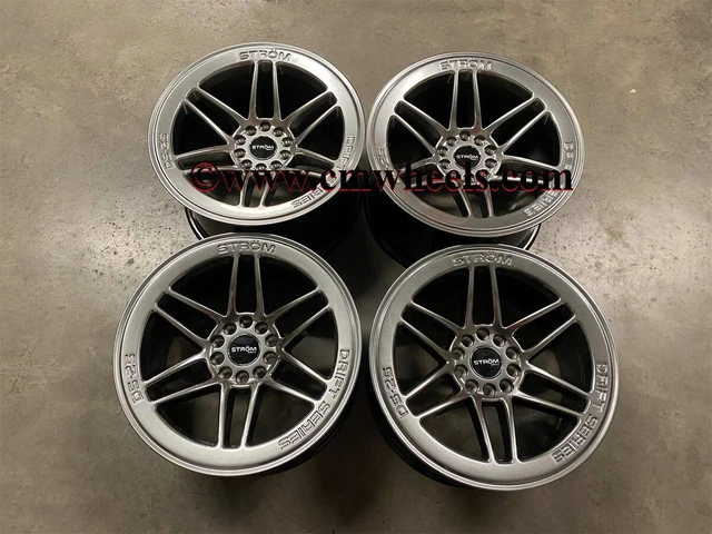 18& STROM DS-25 Drift Series Wheels Hyper Black 5x120 5x114.3 ULTRA ...