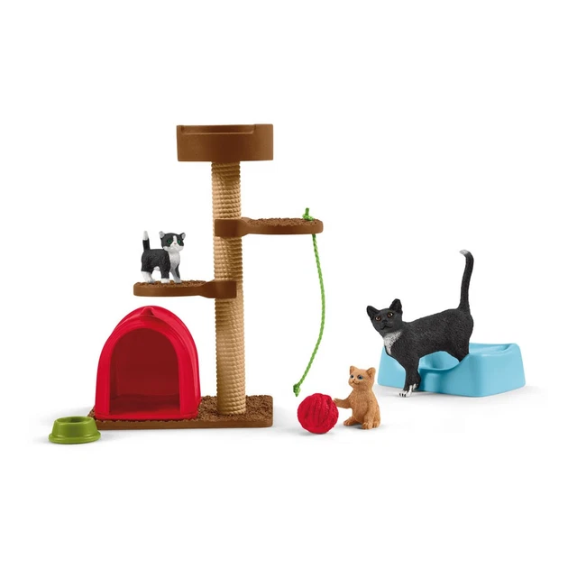 SCHLEICH FARM WORLD Playtime for Cute Cats Toy Playset, Multi-colour ...