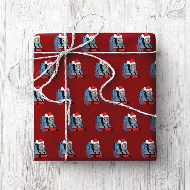 THOMAS THE TANK Engine Christmas Wrapping Paper - 2 Sheets - Red £7.00 ...