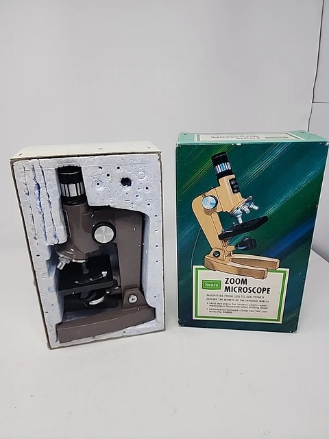SEARS MICROSCOPE MODEL 24034 Science Home School Zoom 100-600x Vintage ...