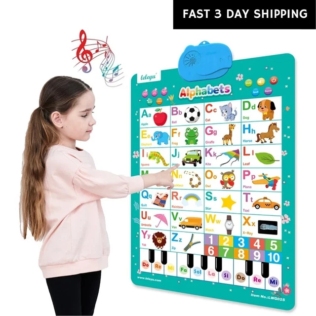 INTERACTIVE ALPHABET WALL Chart Talking ABC Electronic Poster Toy ...
