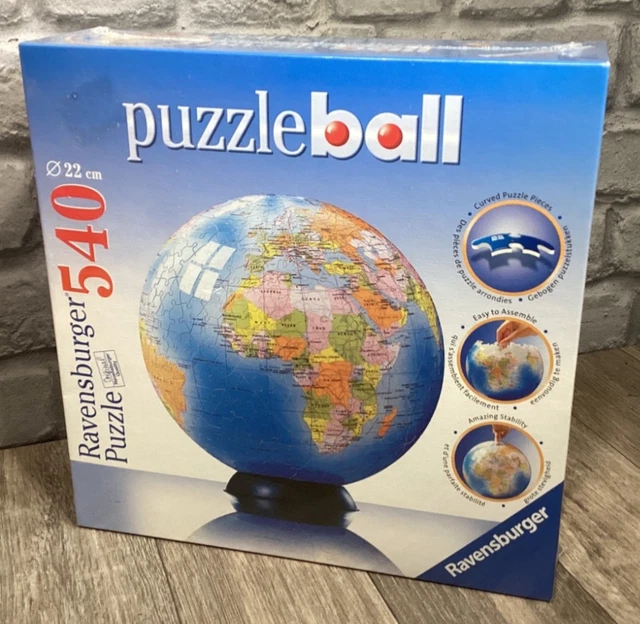 RAVENSBURGER PUZZLEBALL -THE Earth 540 Piece 3D Jigsaw Puzzle Globe ...
