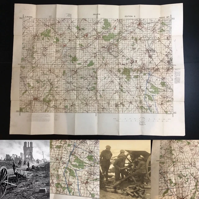 RARE WWI 1916 British France Ypres Ordinance Artillery Marker Trench ...