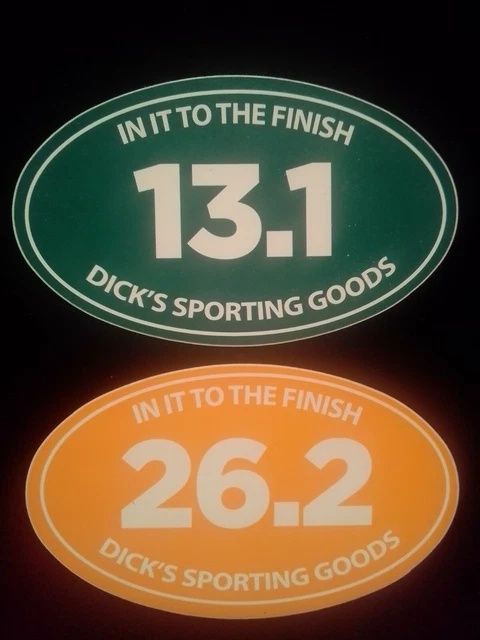 DICK'S SPORTING GOODS Marathon & Half Marathon Sticker Decal In It To ...