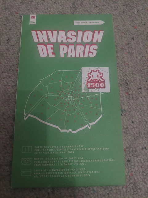 SPACE INVADER PARIS Carte Map Expo Invasion De Paris $382.16 - PicClick AU