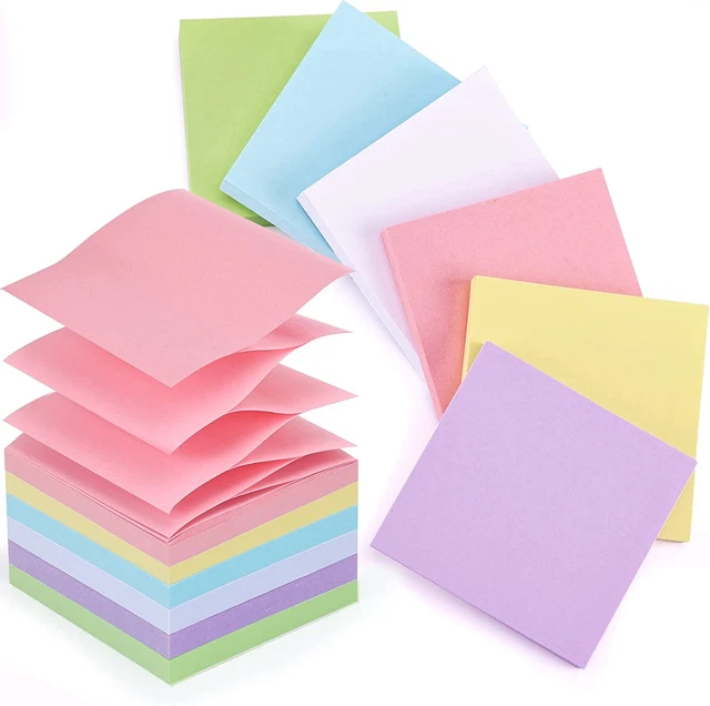 (12 PACK) POP up Sticky Notes 3X3, Pastel Colors Self-Stick Notes Pads ...