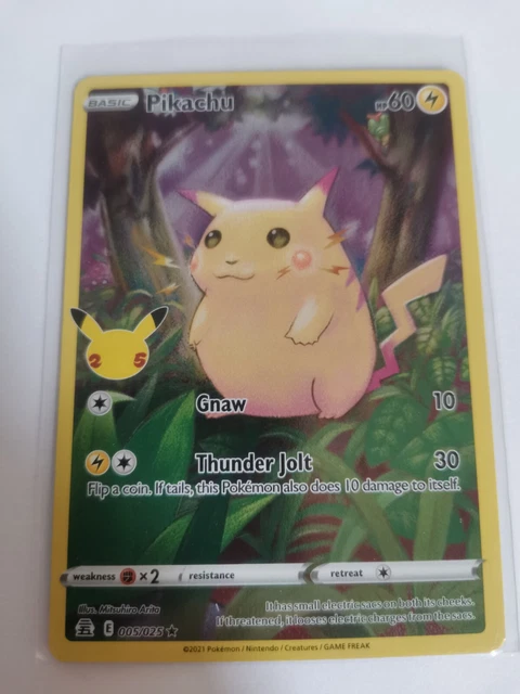 PIKACHU FULL ART Celebrations 25th Anniversary, 005/025 Pokemon Card ...