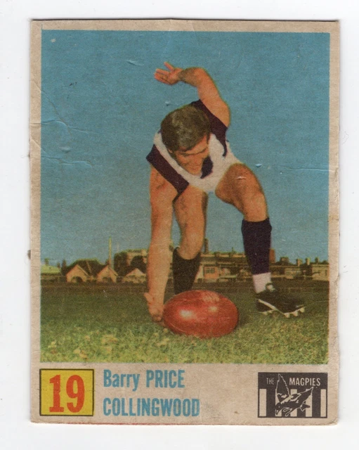 FOOTBALL CARD. KELLOGGS VFL Footy Festival 1971 Barry Price Collingwood ...