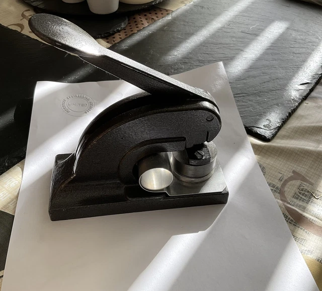 CAST IRON SEAL Stamp Emboss Paper, Vintage Mechplan Engineering ...