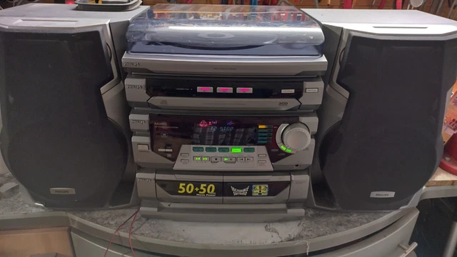 PHILIPS STEREOANLAGE AS680C/22 HiFi Midi System mit Plattenspieler - CD ...