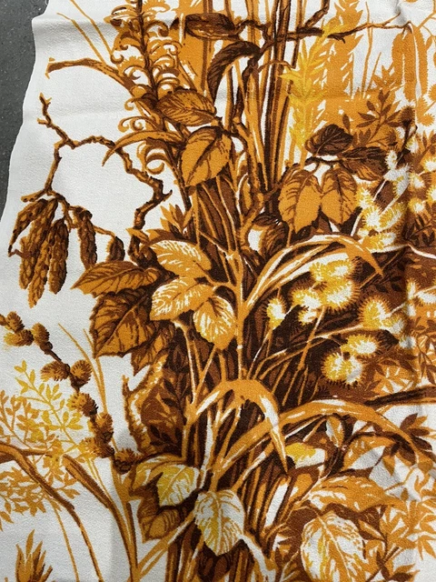 VINTAGE BARKCLOTH CURTAIN/FABRIC - 113x123cm 60s/70s Retro £25.00 ...