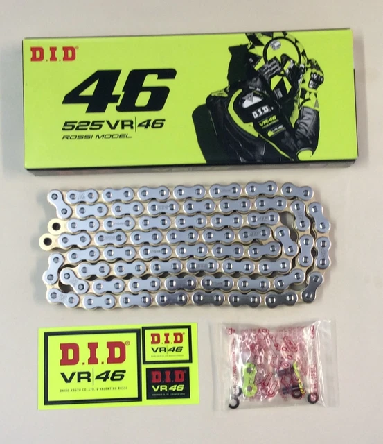 DID SILVER & Gold X-Ring VR46 Valentino Rossi Chain 525 Pitch Various ...