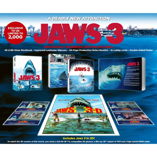 JAWS 3 - Collector's Edition 4K Ultra HD Blu-Ray Steelbook Region Free - PRESALE £89.99 ...