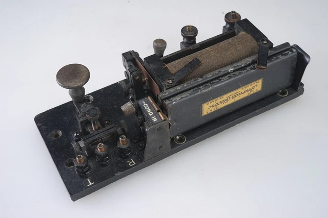 ANTIQUE MORSE CODE Radio AMERICAN ELECTRIC Key Keyer Sounder S.B.18 .25 ...
