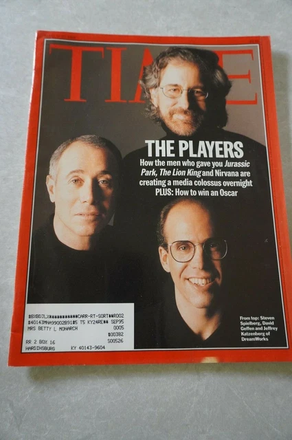 TIME MAGAZINE MARS 27, 1995, STEVEN SPIELBERG, DAVID GEFFEN, JEFFREY ...