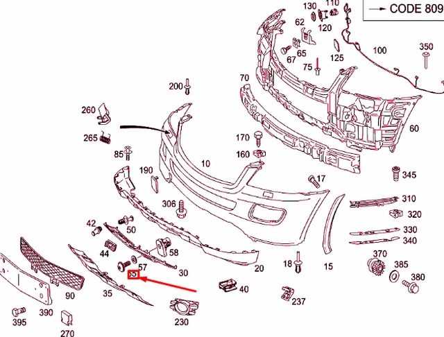 VIS À TÊTE bombée de pare-chocs avant MB GL X164 A0069900612 NEUF ...