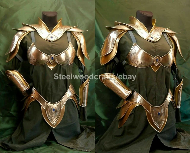 MEDIEVAL LOTR ELVEN Princes Female Armor Corset/Bracers/Tassets ...
