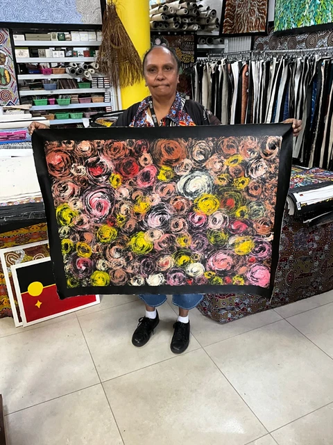 TREPHINA SULTAN ABORIGINAL Artist WIRLY WINDS DESERT SEARCHING LAW 80 ...
