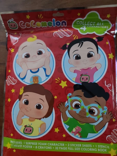 COCOMELON SURPRISE PLAY PACK 1 Character Stickers Poster Coloring Book ...