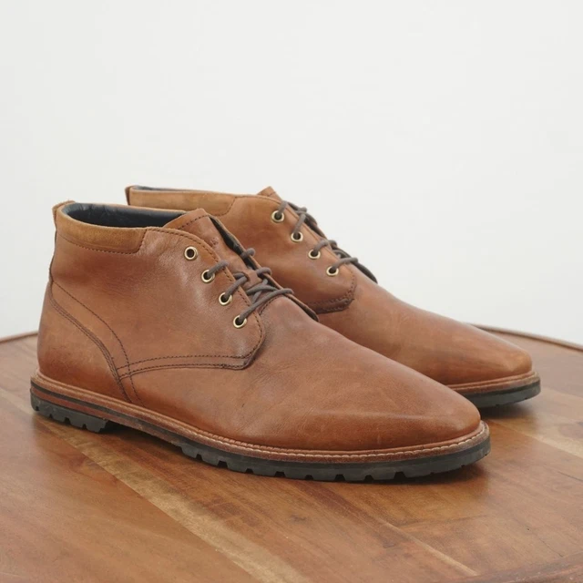 COLE HAAN RAYMOND Grand Leather Chukka Boots Dress Boots Brown Size ...