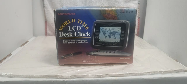 RADIO SHACK MICRONTA World Time LCD Desk Clock/displays Time And ...