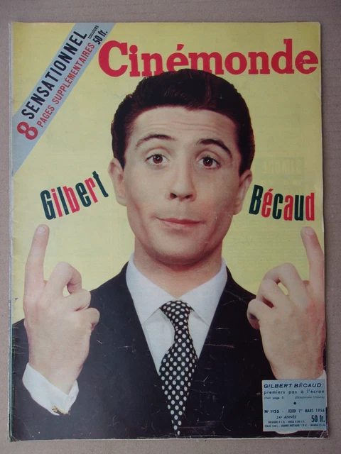 CINÉMONDE N°1125 DE 1956 : Gilbert Bécaud-Juliette Gréco-Line Renaud ...