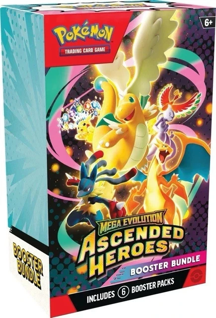 POKÉMON TCG: MEGA Evolution-Ascended Heroes Booster Bundle (6 Packs ...