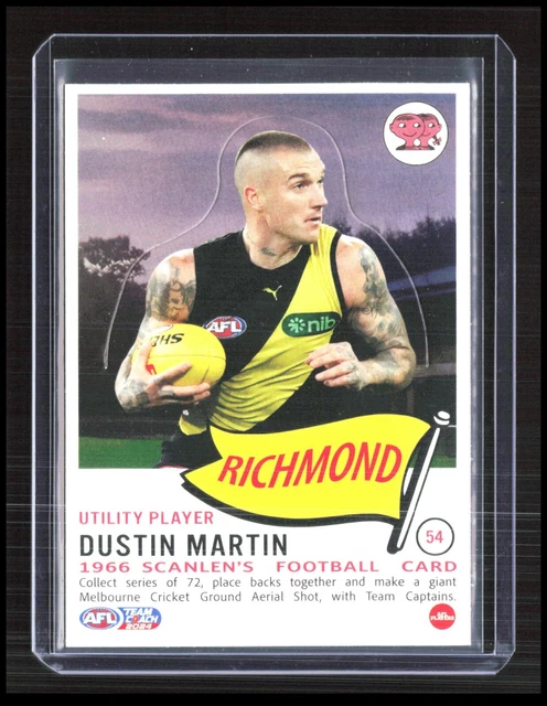 AFL 2024 TEAMCOACH Scanlen's Richmond Dustin Martin Card 54 Football CB ...