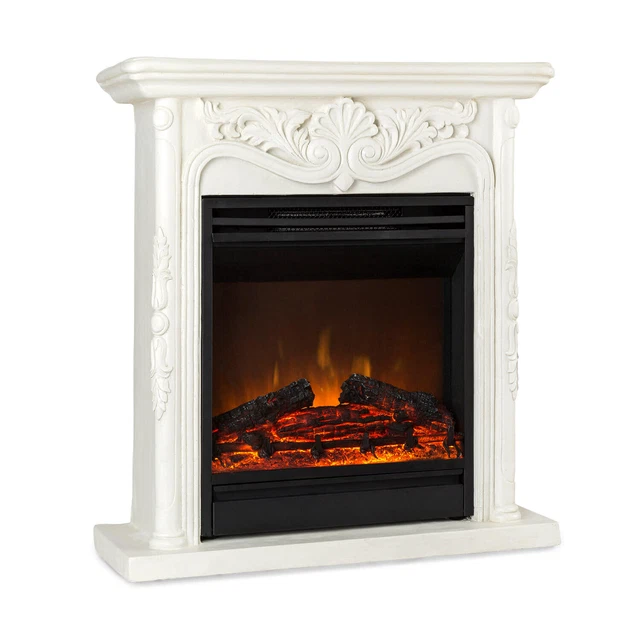 ELECTRIC FIREPLACE AND Surround 1800W Electric Fire Stove Timer White ...