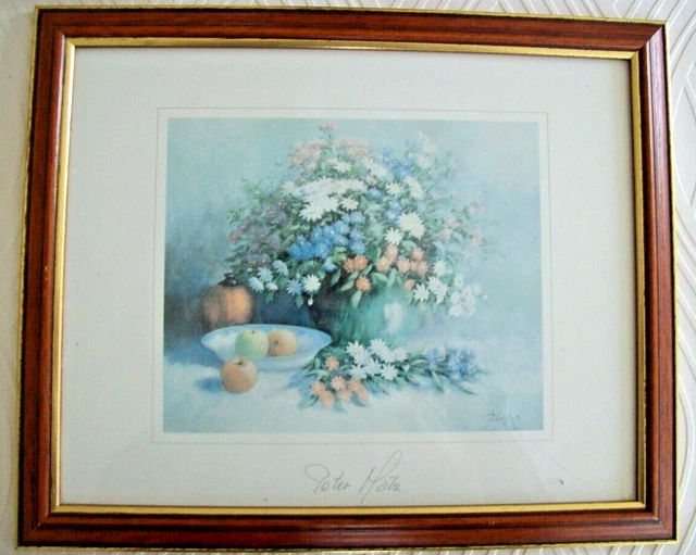 CADRE TABLEAU REPRODUCTION Litho de Peter MOTZ thème FLORAL Nature ...