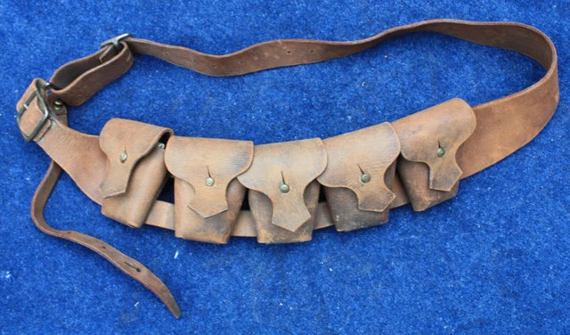 ORIGINAL WW1 BRITISH Army 1903 Pattern Leather Bandolier. All intact ...