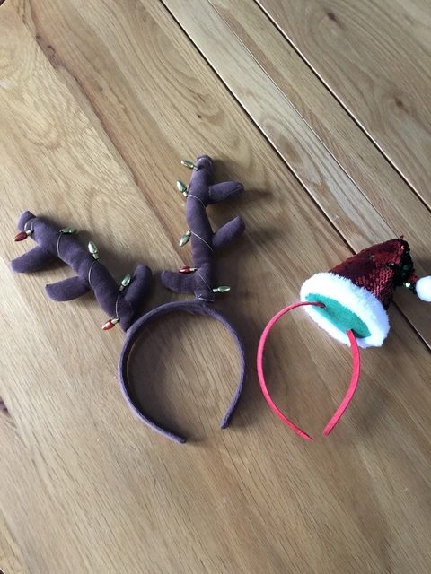 CHRISTMAS HEADBANDS REINDEER And Santas Hat £4.38 - PicClick UK