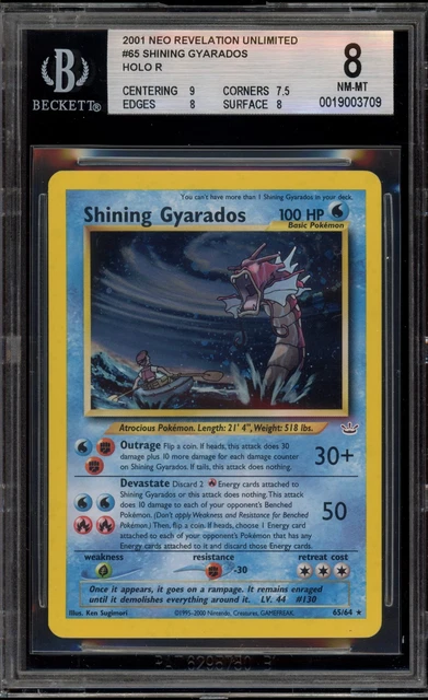 POKEMON SHINING GYARADOS Neo Revelation Unlimited Holo Secret Rare #65 ...