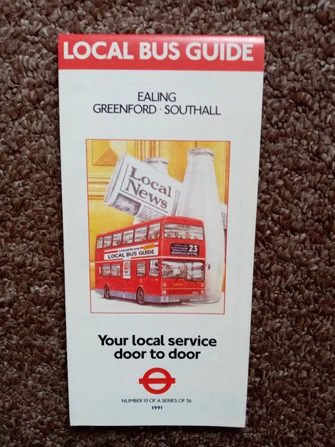LONDON TRANSPORT 1991 Local Bus Map & Guide - Ealing, Greenford And ...
