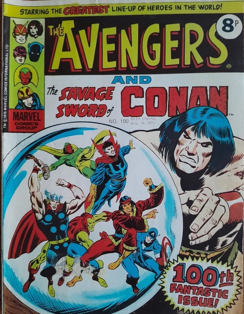 THE AVENGERS AND the SAVAGE SWORD of CONAN No.100 Aug 16th 1975 Marvel ...