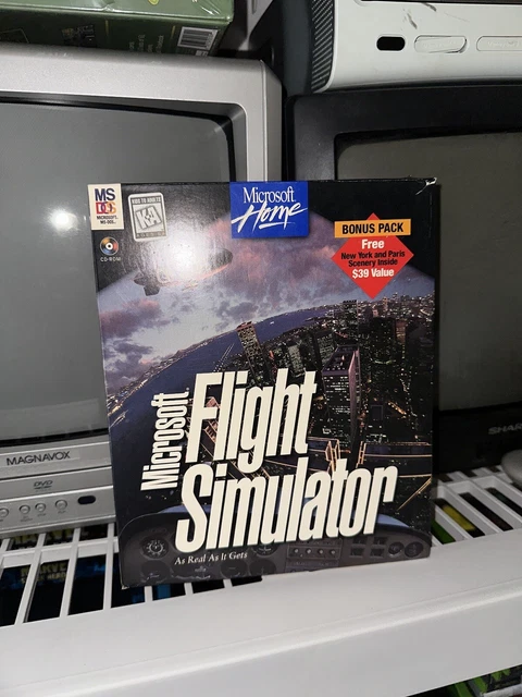 MICROSOFT FLIGHT SIMULATOR 5.1 (PC, 1995) CD-ROM MS-DOS Big Box Vintage ...