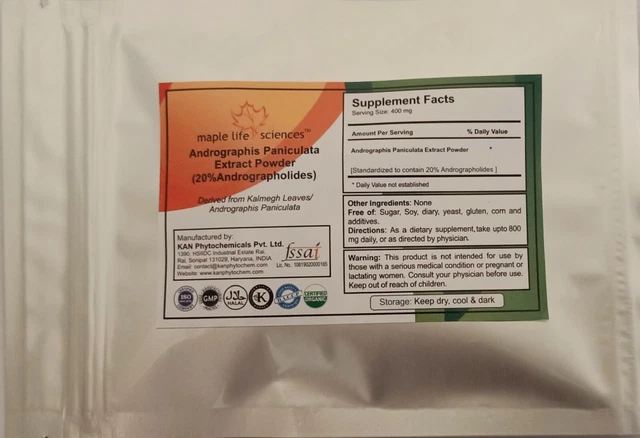 Andrographis Paniculata Extract Powder Andrographolide 20 For Liver