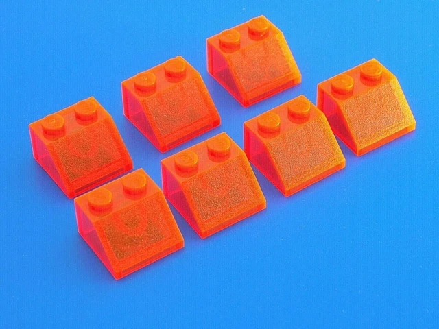 7 LEGO TRANS-NEON Orange Slope Brick 2 x 2 (3039) - (7 Pieces) EUR 4,68 ...