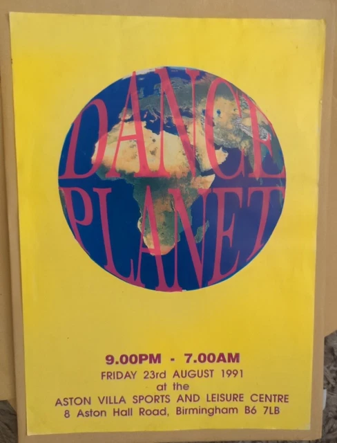 RAVE FLYER -DANCE Planet- 23/8/91-A4 Aston Villa Centre Sports ...