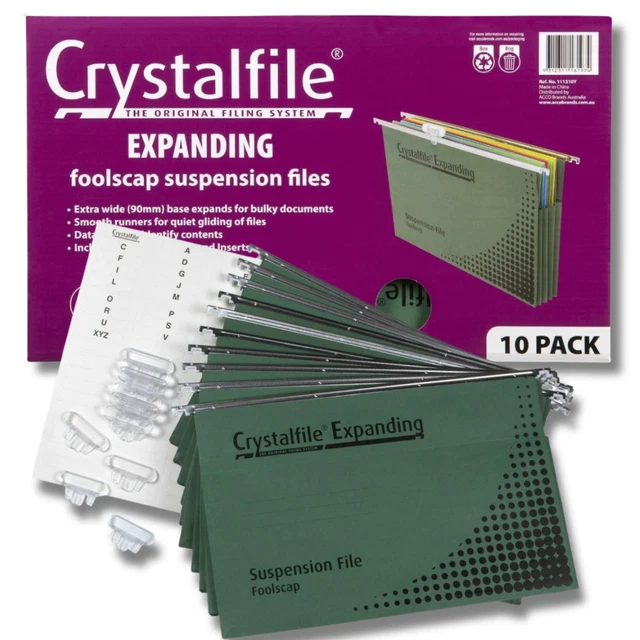 CRYSTALFILE FC COMPLETE Suspension Files Expanding File Foolscap ...