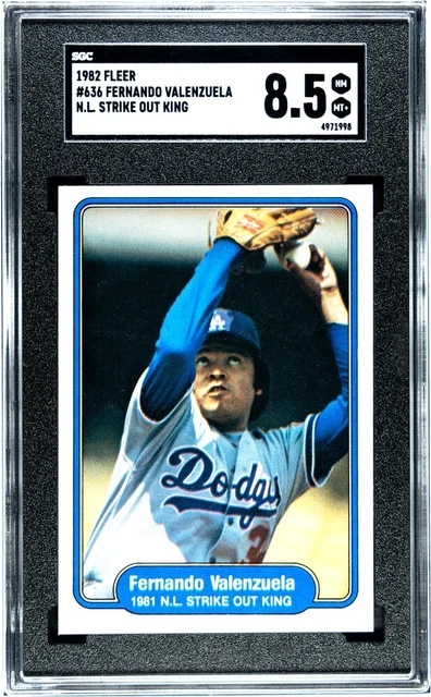 1982 FLEER #636 Fernando Valenzuela N.L. Strike Out King Sgc 8.5 EUR 6 ...
