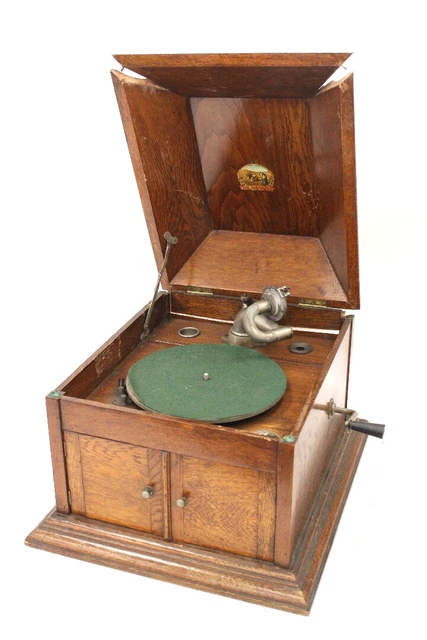 ANTIQUE &THE GLEANERS& 1920s Gramophone Record Player Hand-Crank ...
