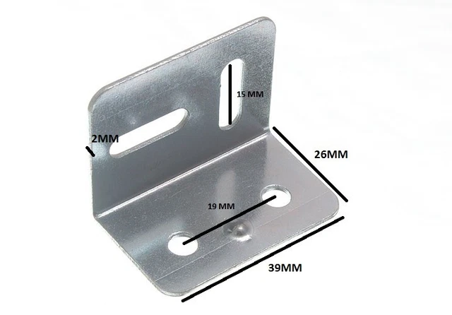 38MM CARRÉ ÉQUERRE Plate Angle Support 2 Trous 2 S/Paquet Ofs Paquet De ...