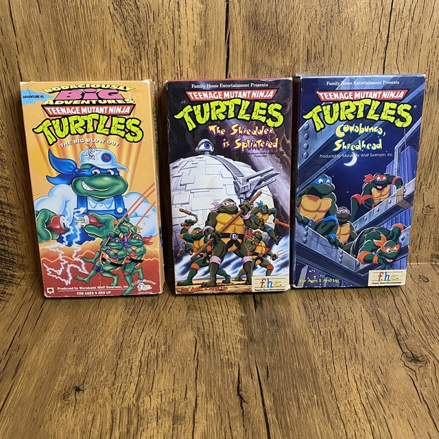 TEENAGE MUTANT NINJA Turtles VHS lot Of 3 cartoon TMNT, f.h.e. ages 5 ...
