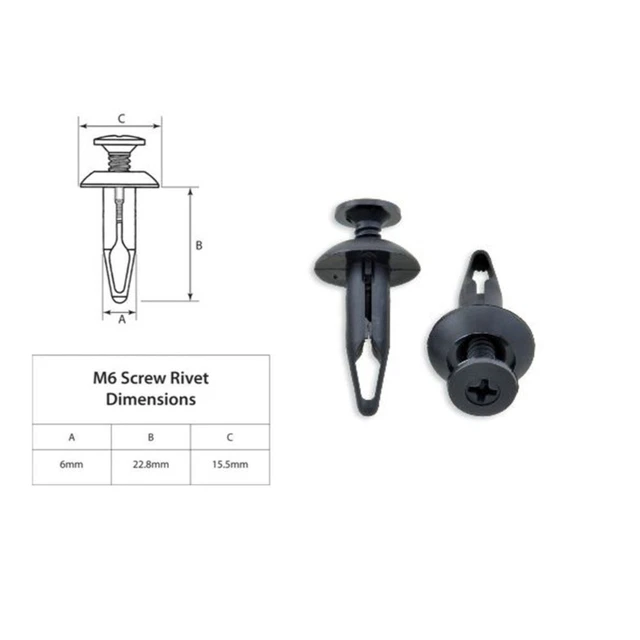 RIVET PLASTIQUE M6 BOLT pour Moto Pièces de Rechange Cyclomoteur ...