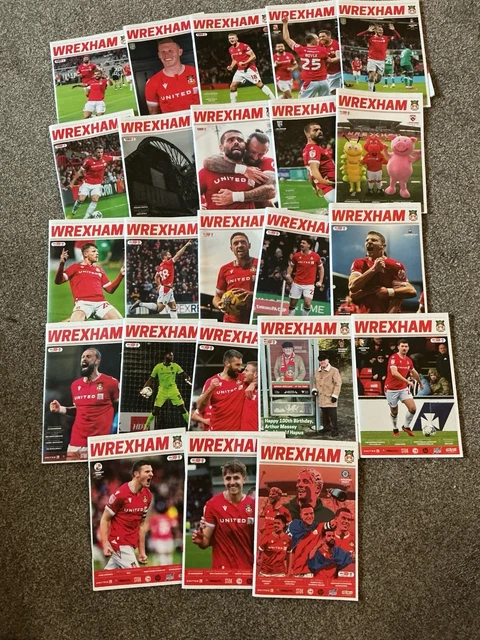 WREXHAM FOOTBALL CLUB 23/24 Promotion Season - Home Progs ( x 23 ...