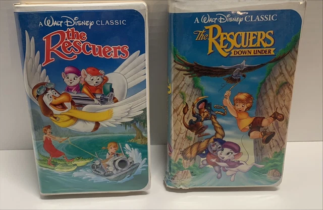 WALT DISNEY THE Rescuers & Rescuers Down Under SET VHS LOT OF 2 Black ...
