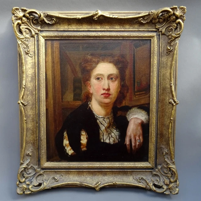 ANTIQUE LADY PORTRAIT ~ Framed Oil on Canvas Painting ~ Evans ? £130.00 ...