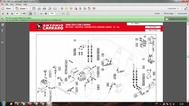 ANTONIO CARRARO TRX 9400 (serie 94, cabina Starlight) catalogo ricambi ...