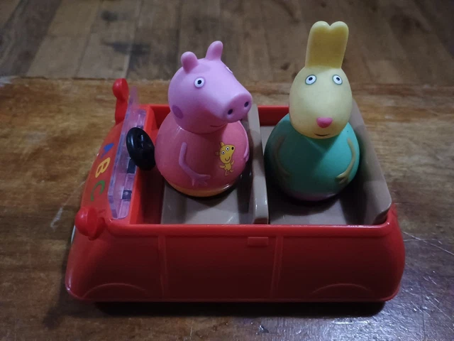 PEPPA PIG WEEBLE car With 2 Weeble Figures Rebecca Rabbit £10.00 ...